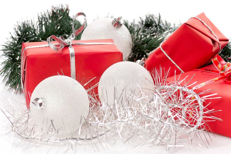 Red gifts stock photo. Image of golden, season, branch - 6984574