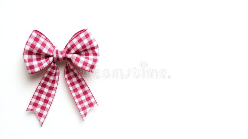 Red Gingham Bow on White Background, Gift Wrap, Ribbon , Bow, Gingham ...