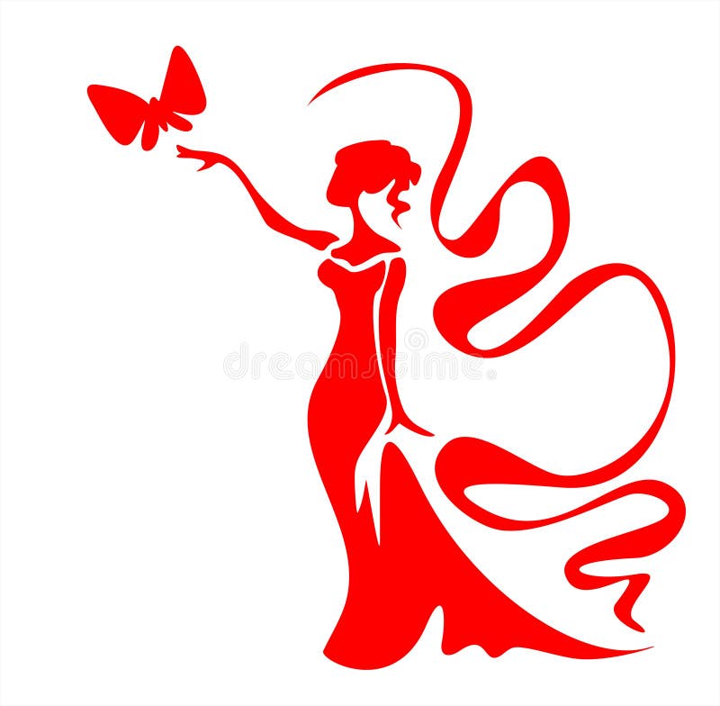 Red girl stock vector. Illustration of effective, attractive - 2712039
