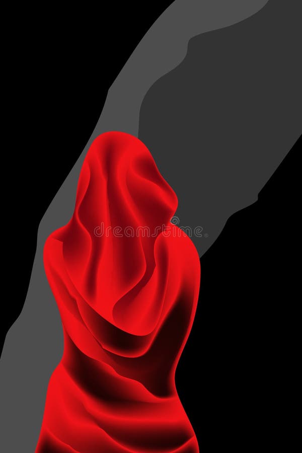 The Girl in the Red Hooded Robes Stock Vector - Illustration of ...