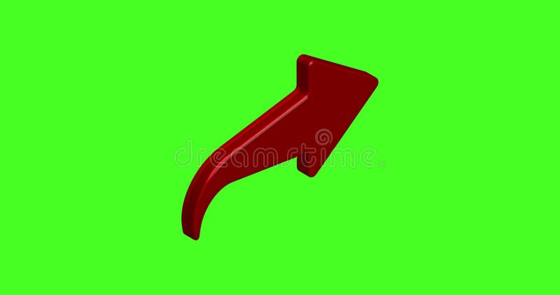 Red Glass Arrow, 4K Animation on Green Screen. Stock Footage - Video of ...