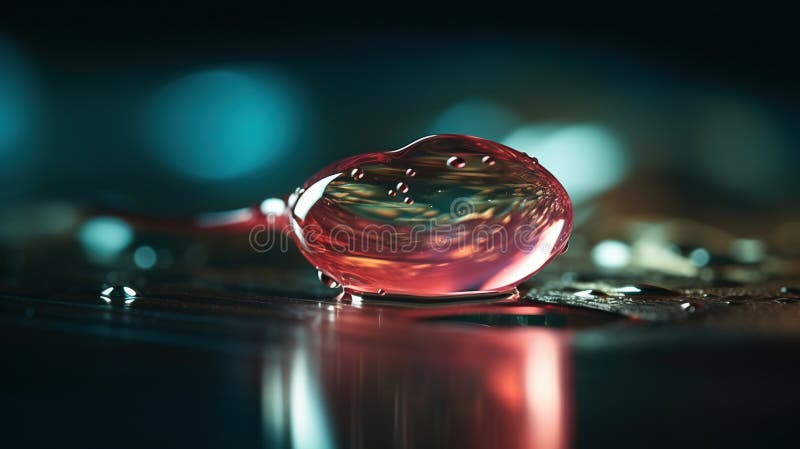 A Red Glass Ball Sitting on Top of a Table Next To a Keyboard Stock ...