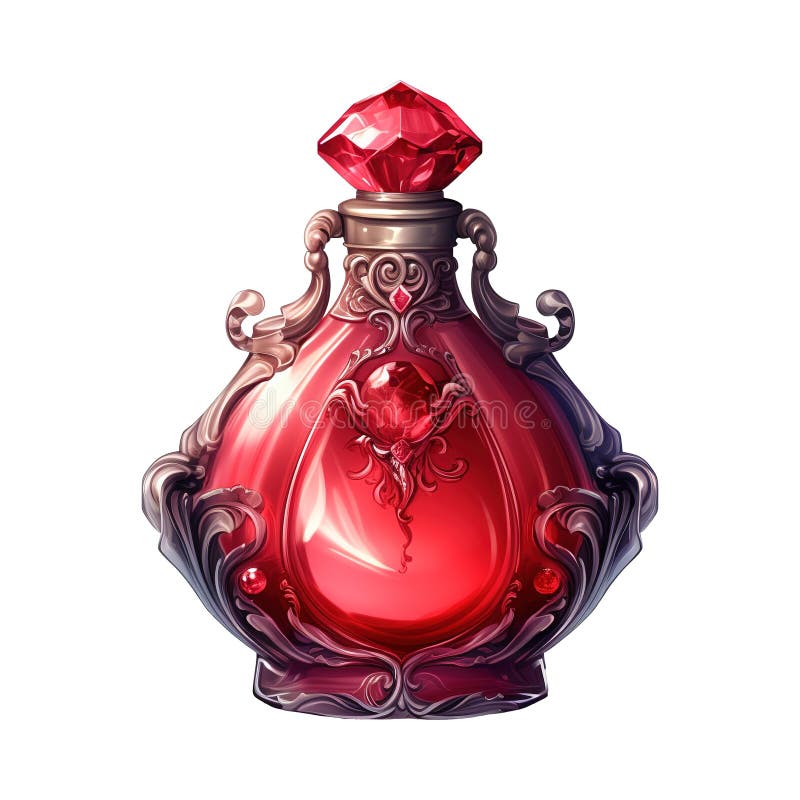 Red Glass Bottle with a Red Top Stock Image - Illustration of design ...