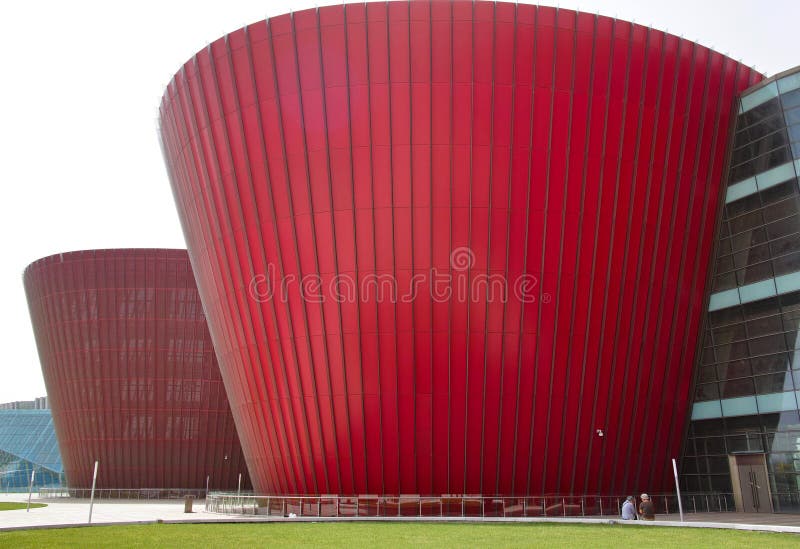 Red glass building stock image. Image of angle, architecture - 41058235
