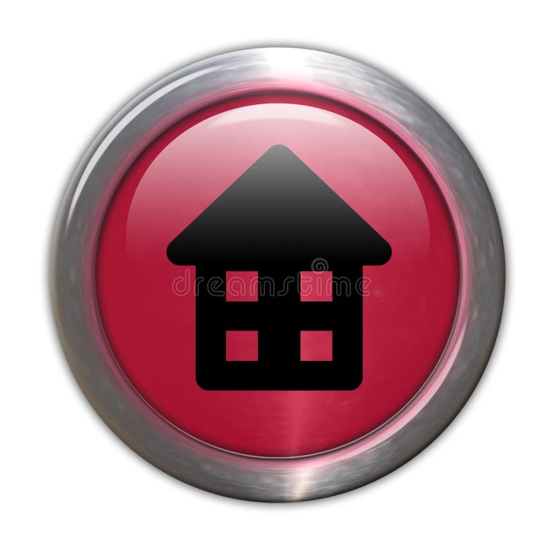 Red Glass Button - Home Picture. Image: 3490737