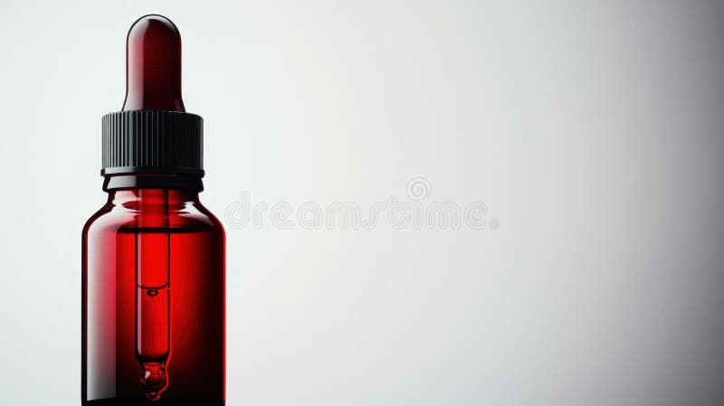 Red Glass Dropper Bottle on White Background Stock Photo - Image of ...