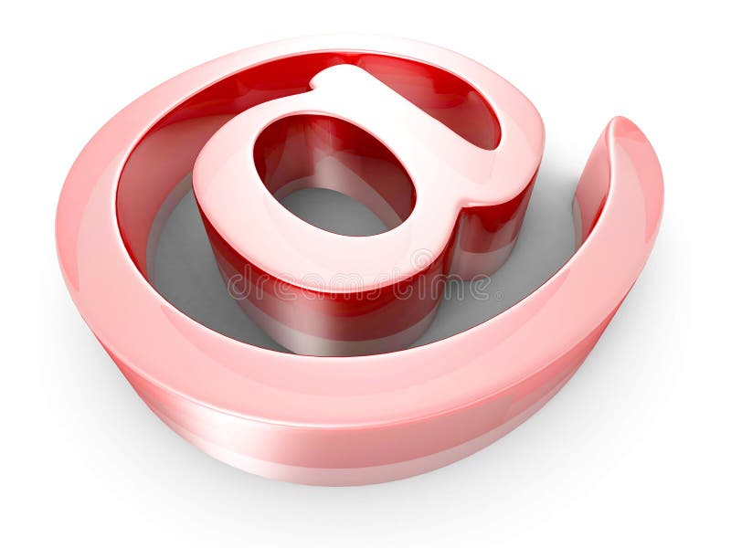 Red Glass at E-mail Symbol stock illustration. Illustration of service ...