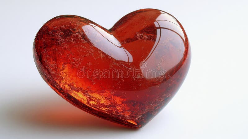Red Glass Heart Artistic Display Object Stock Illustration ...