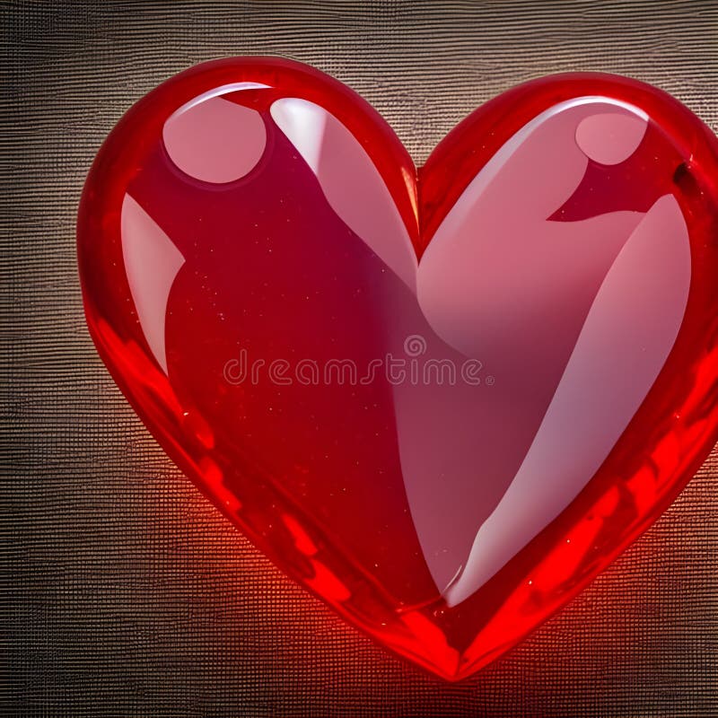 Red Glass Heart Created Using Generative AI Stock Image - Image of gift ...