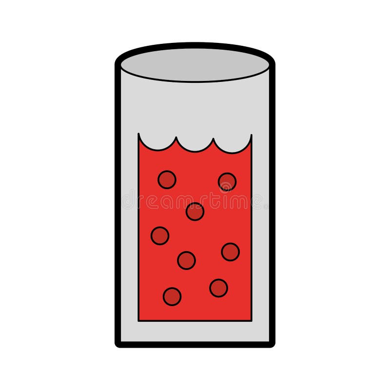 Red glass juice cartoon stock vector. Illustration of glass - 93594738