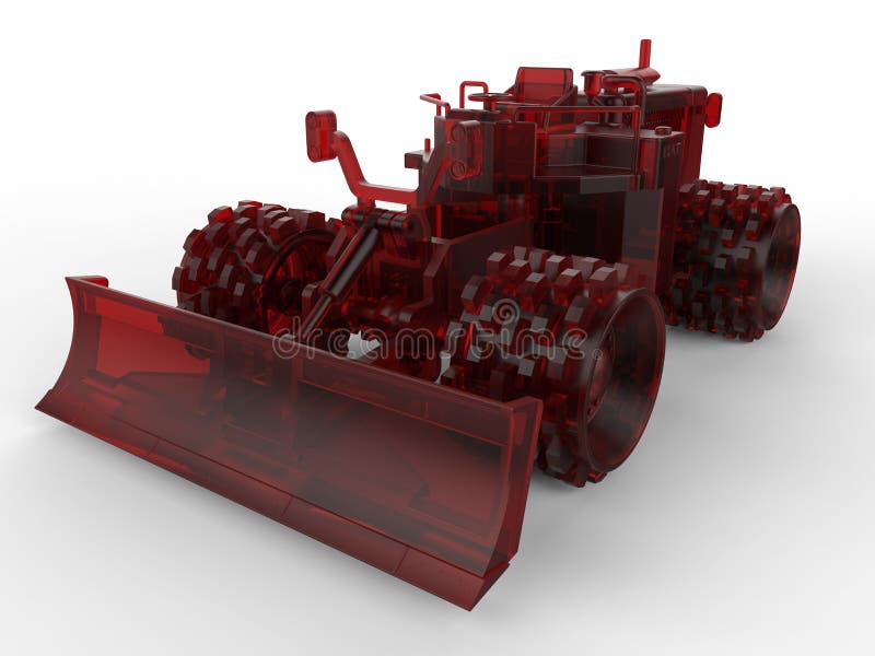 Red glass small bulldozer stock illustration. Illustration of earth ...
