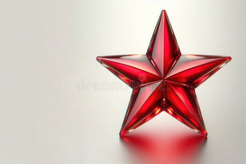 A Red Glass Star on a Clean Background. Space for Text. Stock Image ...