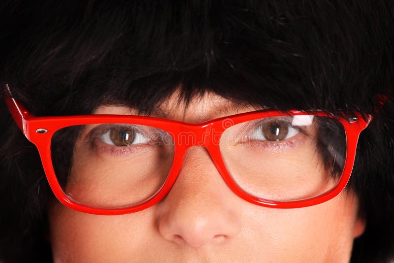 Red glasses stock photo. Image of close, pretty, human - 22057010