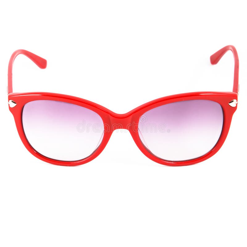 Sun Goggles and Glasses for Vision in Red Frames. Stock Image - Image ...