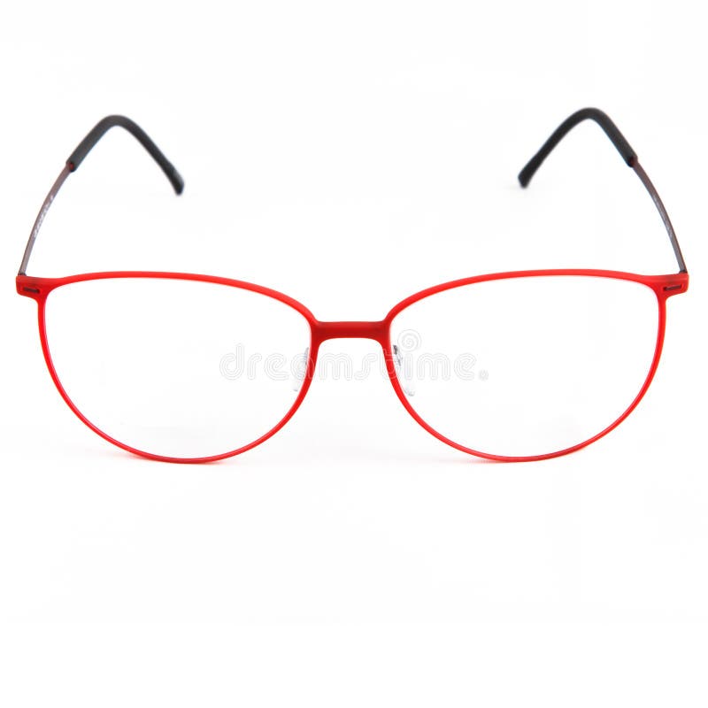 Sun Goggles and Glasses for Vision in Red Frames. Stock Photo - Image ...