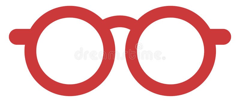 Red glasses, icon stock vector. Illustration of white - 260374859