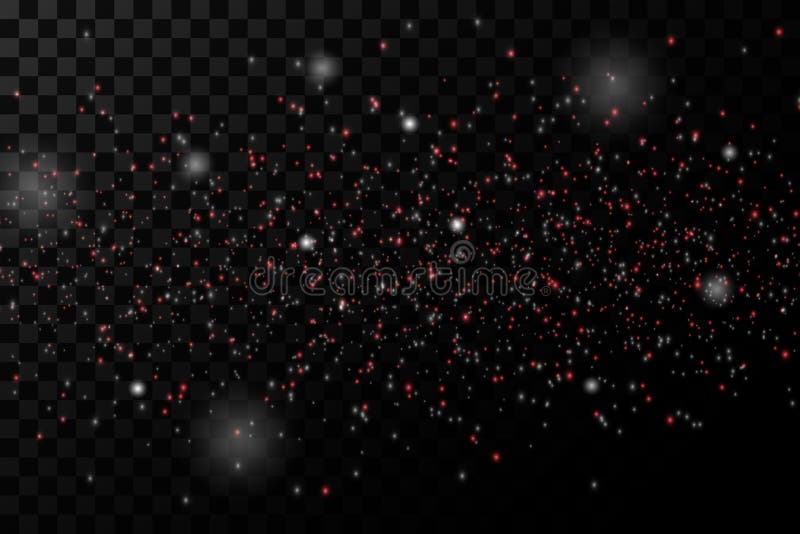 Red Glitter Background, Falling Particles on Transparent Background ...