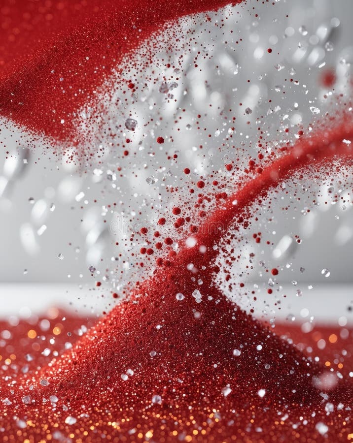 Red Glitter Background with Floating Particles Stock Photo - Image of ...
