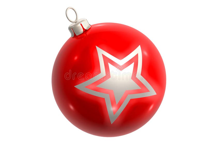 Red glitter ball with star stock illustration. Illustration of glitter ...