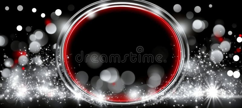 Red Glitter Circle of Light Sparkles and Gray Spark Particles in Circle ...