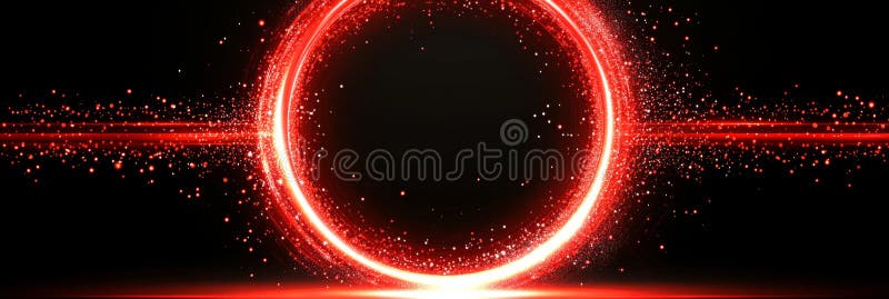 Red Glitter Circular Light Sparkles with Spark Particles in a Circle ...