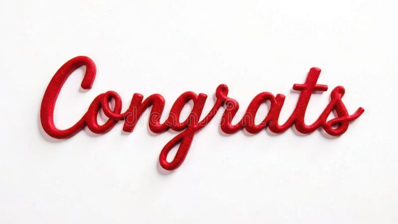 Red Congrats Lettering on White Background for Celebration Stock ...