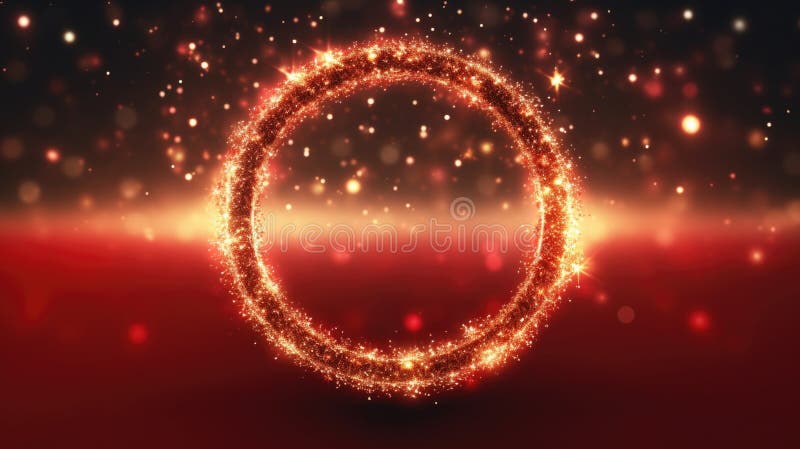 The Red Glitter of the Contour of the Round Frame, a Magical Glow Stock ...