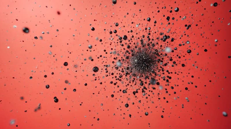 Red Glitter Explosion on a Dark Gradient Background Stock Illustration ...
