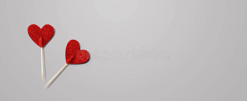 Red glitter heart picks stock photo. Image of care, concept - 235130776