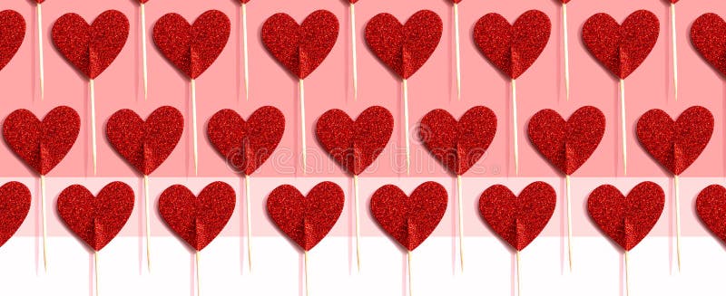 Red glitter heart picks stock photo. Image of minimalism - 239726826