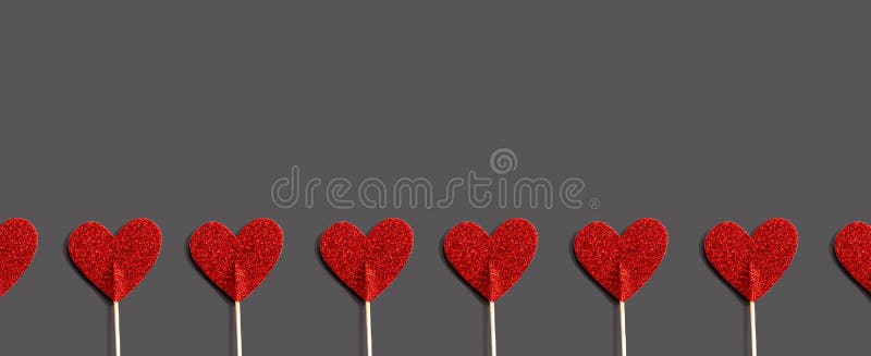 Red glitter heart picks stock image. Image of flat, paper - 263358617