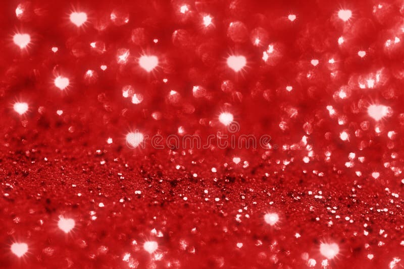 Red Glitter Heart Shape Sparkles Background Stock Photo - Image of ...