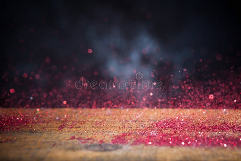 Red Glitter Lights Background. Vintage Sparkle Bokeh with Select Stock ...