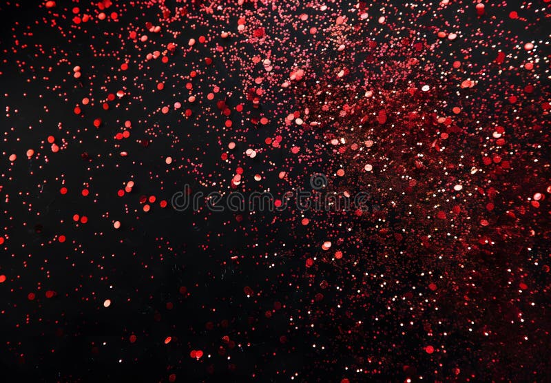 Red Glitter Particles Glowing Confetti Space Stock Illustration ...
