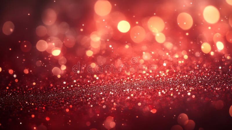 Red Glitter Sparkle Background with Bokeh Lights Stock Illustration ...