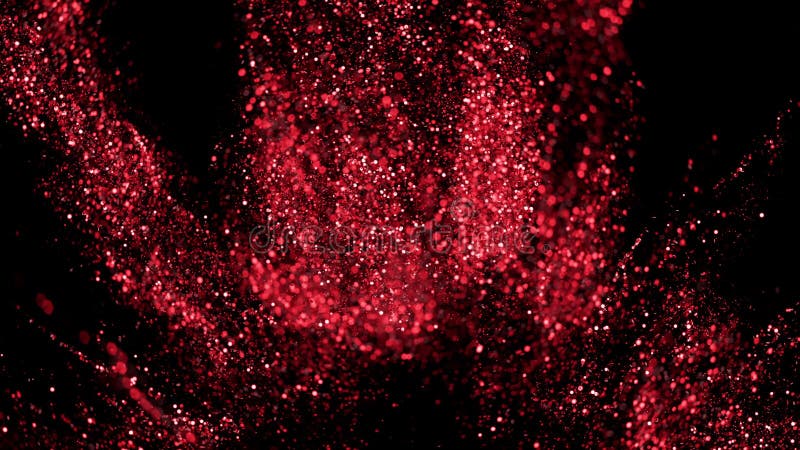Red Glitter Sparkle Particle Explosion Background Slow Motion Alpha ...