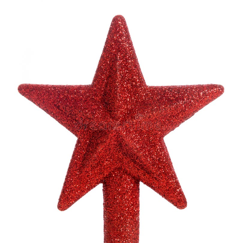 Red Glitter Star Christmas Tree Topper Stock Photo - Image of ...