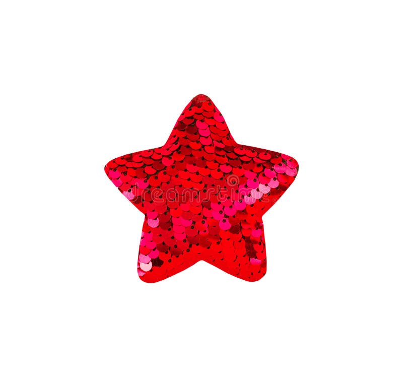 Red Glitter Star Isolated on White Background Stock Image - Image of ...