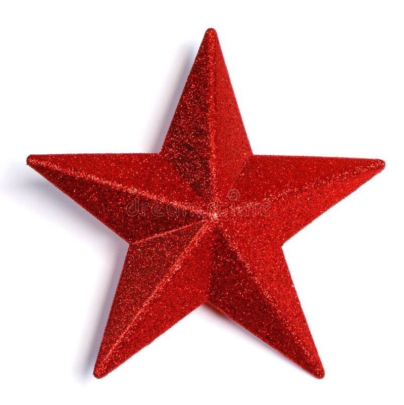 Red glitter star on white stock photo. Image of background - 162171940