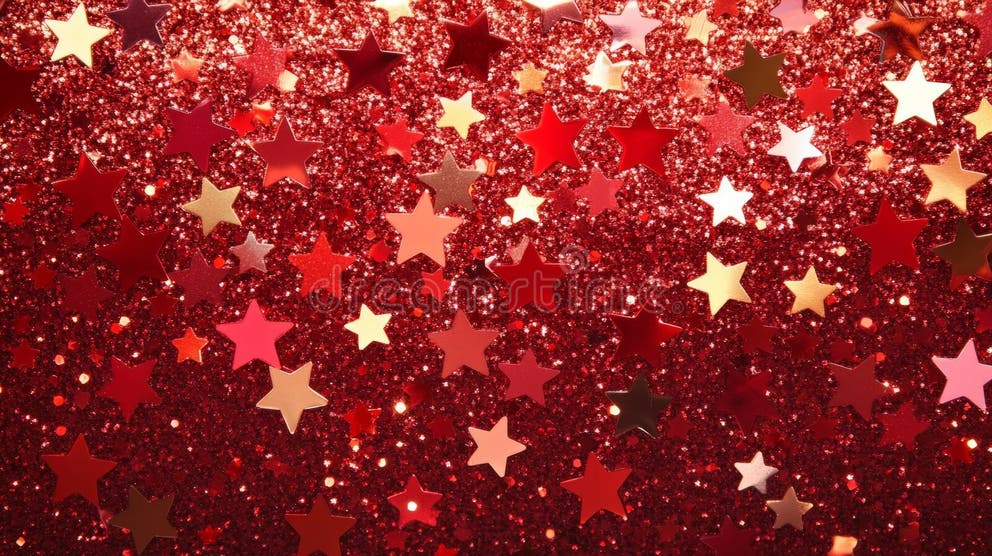 Red Glitter Stars Background Texture Stock Illustration - Illustration ...