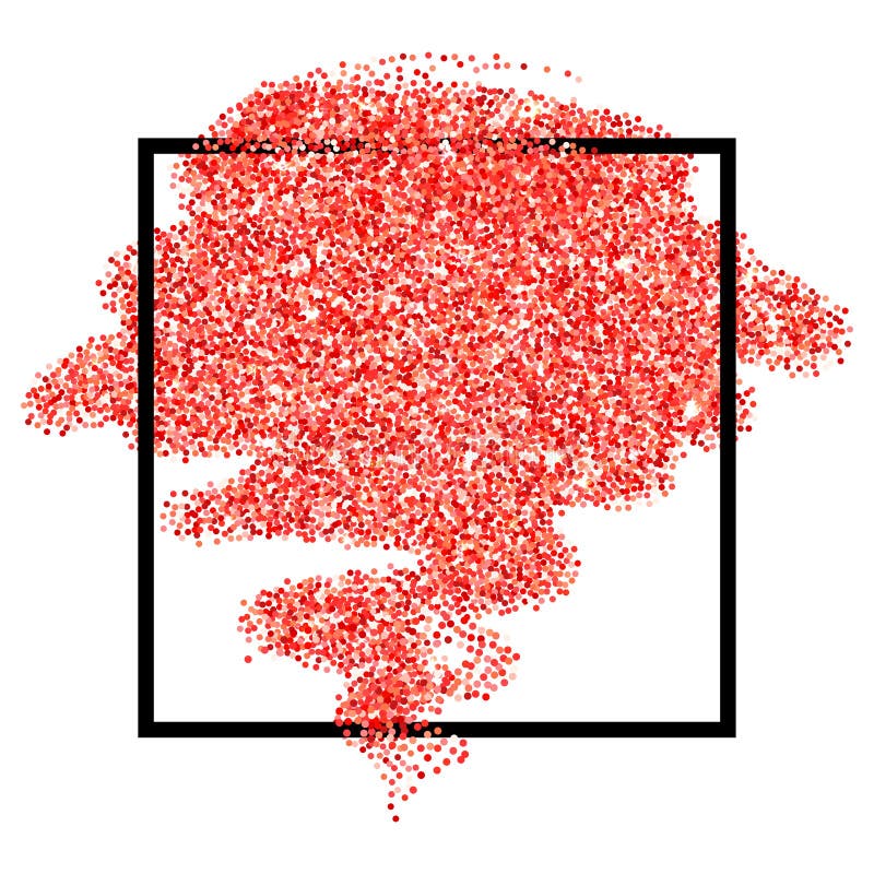 Red Glitter Texture Border Isolated Over White Background Stock Vector ...