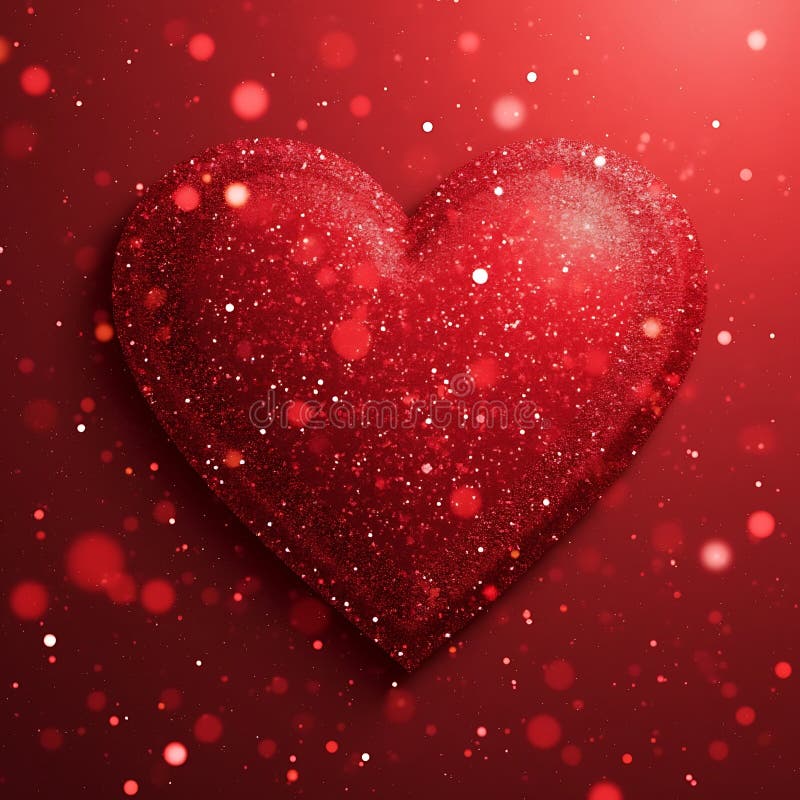 Red Glitter Valentines Day Poster Template Stock Illustration ...
