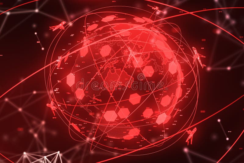 Red Global Air Travel Interface Stock Illustration - Illustration of ...