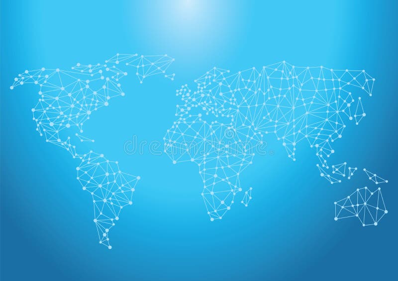 Red global trazada ilustración del vector. Ilustración de global - 61698388