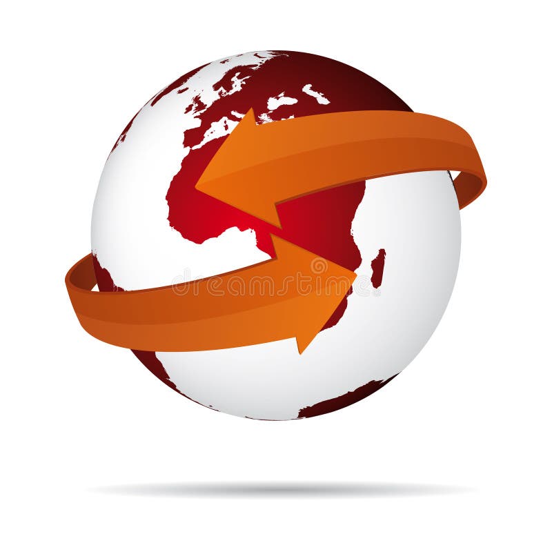 Arrows Around World Globe Stock Illustrations – 603 Arrows Around World ...