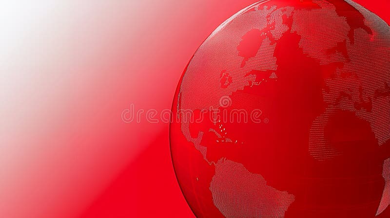 Red Globe Earth Map Global Business Network Connection Technology Stock ...