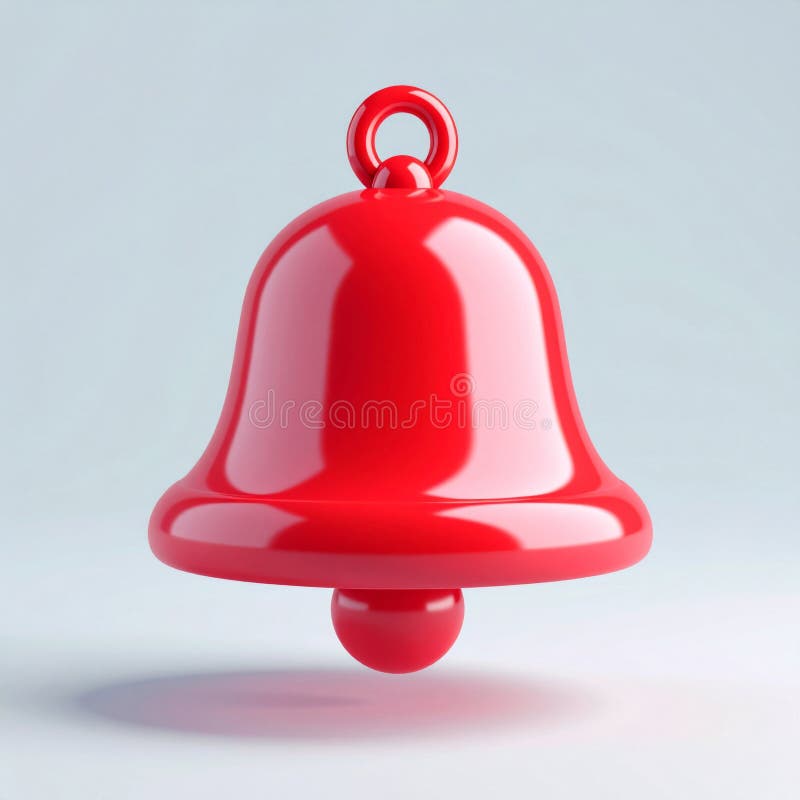 Red Glossy Bell 3D Render stock illustration. Illustration of curve ...