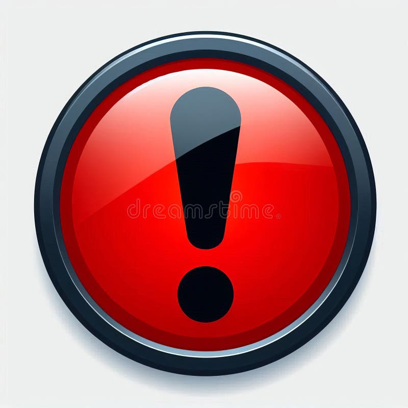 Red Glossy Exclamation Mark Button Image is Generated Using AI Stock ...