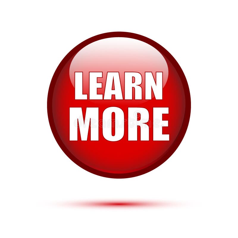 Red Glossy Button Learn More Button Stock Illustration - Illustration ...