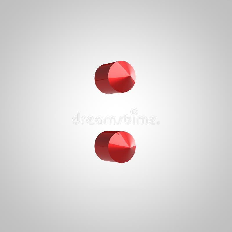 Red Glossy Chiseled Colon Symbol Stock Illustration - Illustration of ...